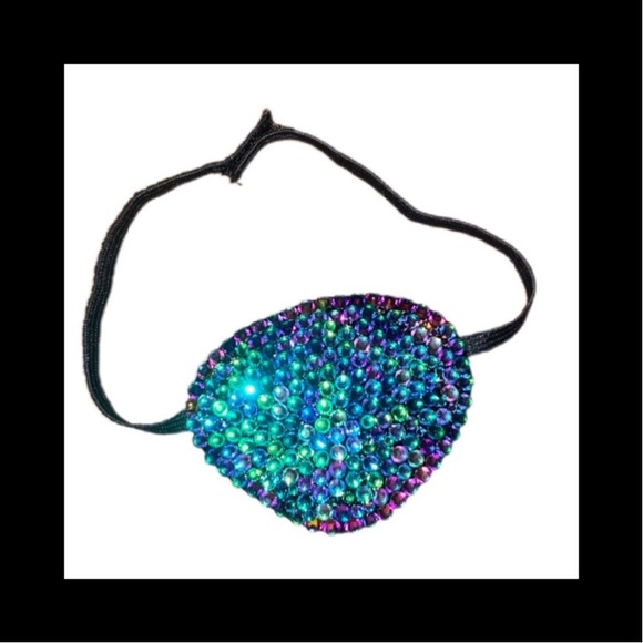 Glam Patch | Accessories | Green Flame Crystal Fancy Custom Eye Patch ...